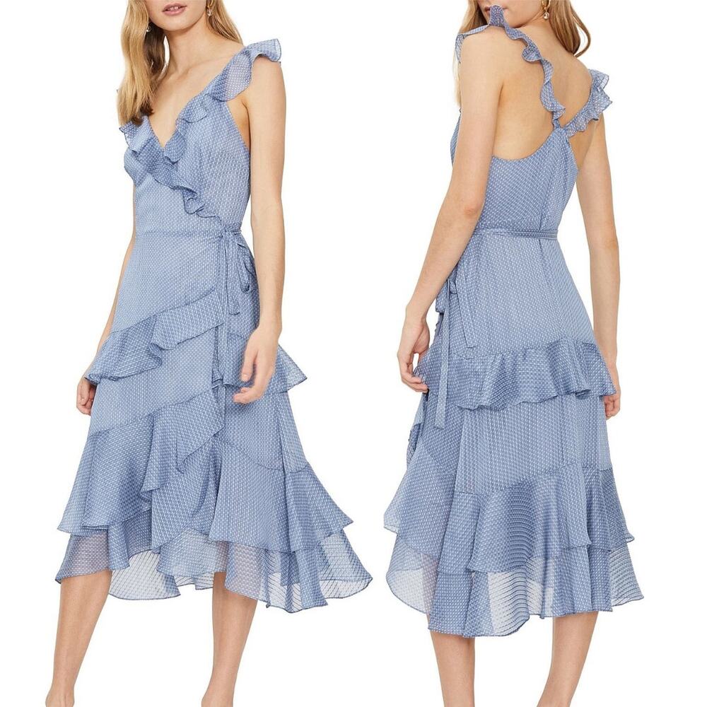 Cooper St St Molly Frill Midi Dress Blue Ruffle Wrap … - Gem